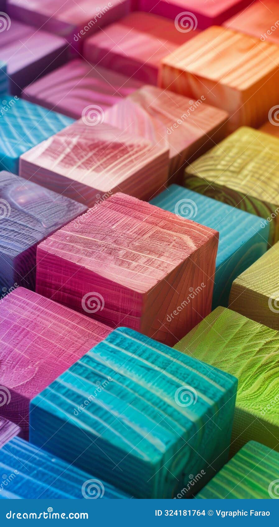Colorful Wooden Blocks Arranged in a Pattern Stock Photo - Image of ...