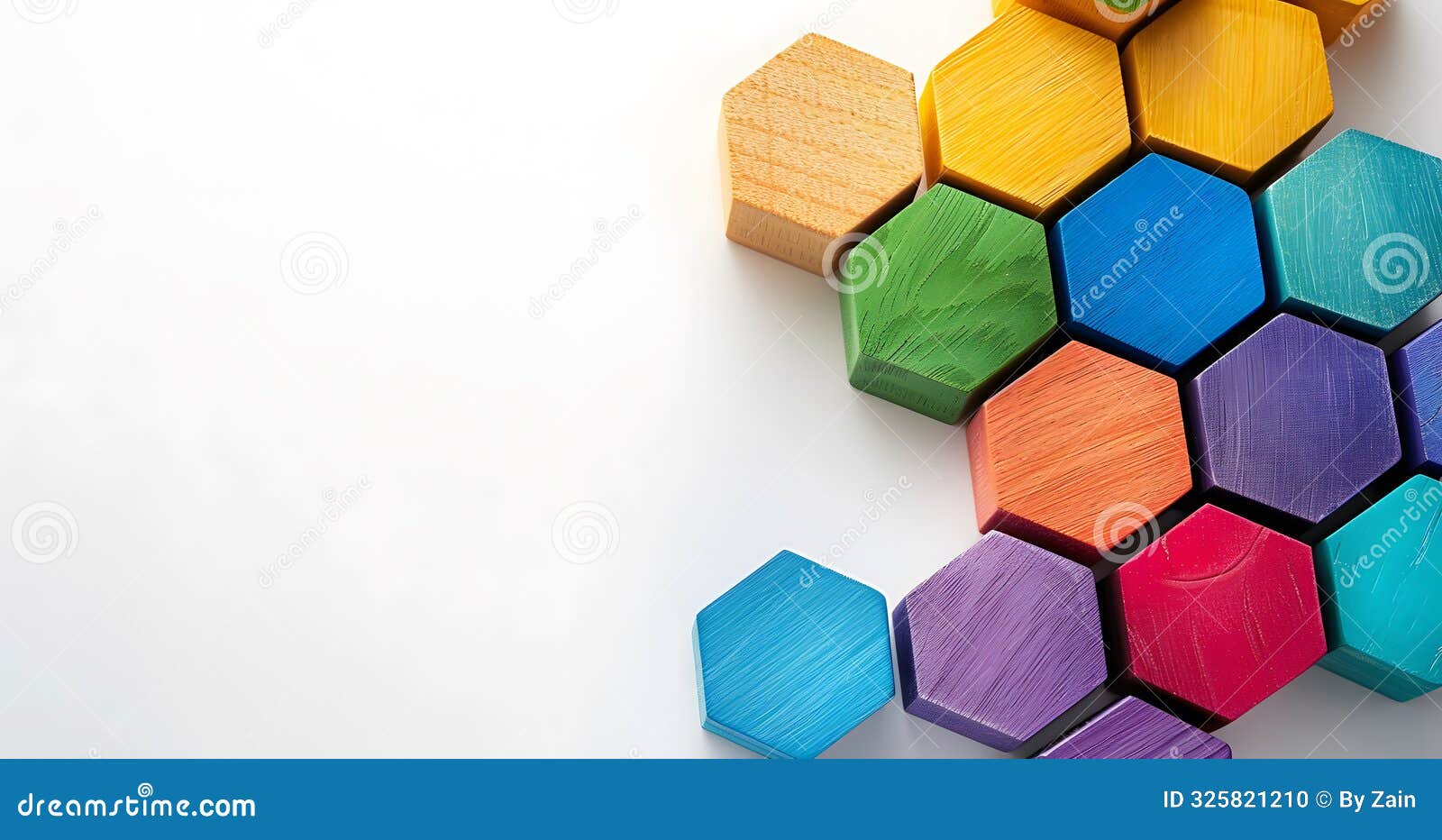 Colorful Wooden Blocks Arranged on White Background Creativity ...