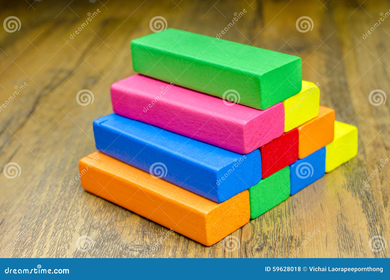 Colorful Wooden Blocks Game for Children Stock Photo - Image of colors ...