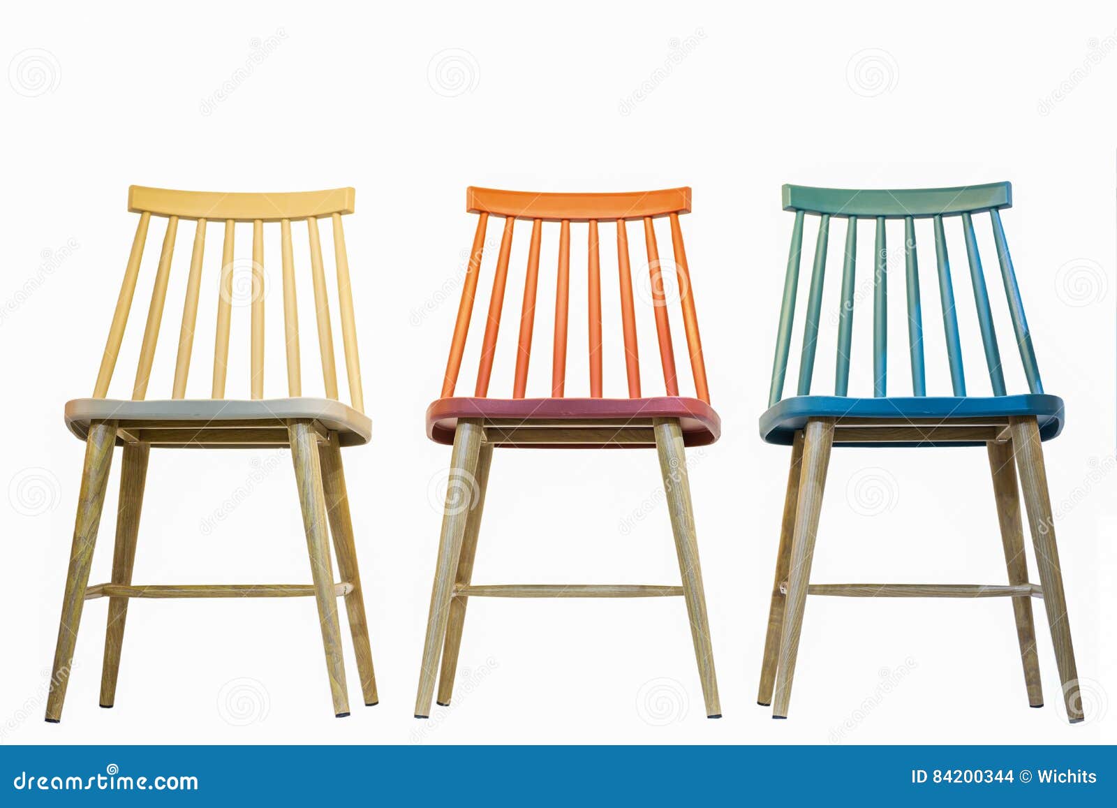 Colorful wooden chairs stock photo. Image of beautiful - 84200344