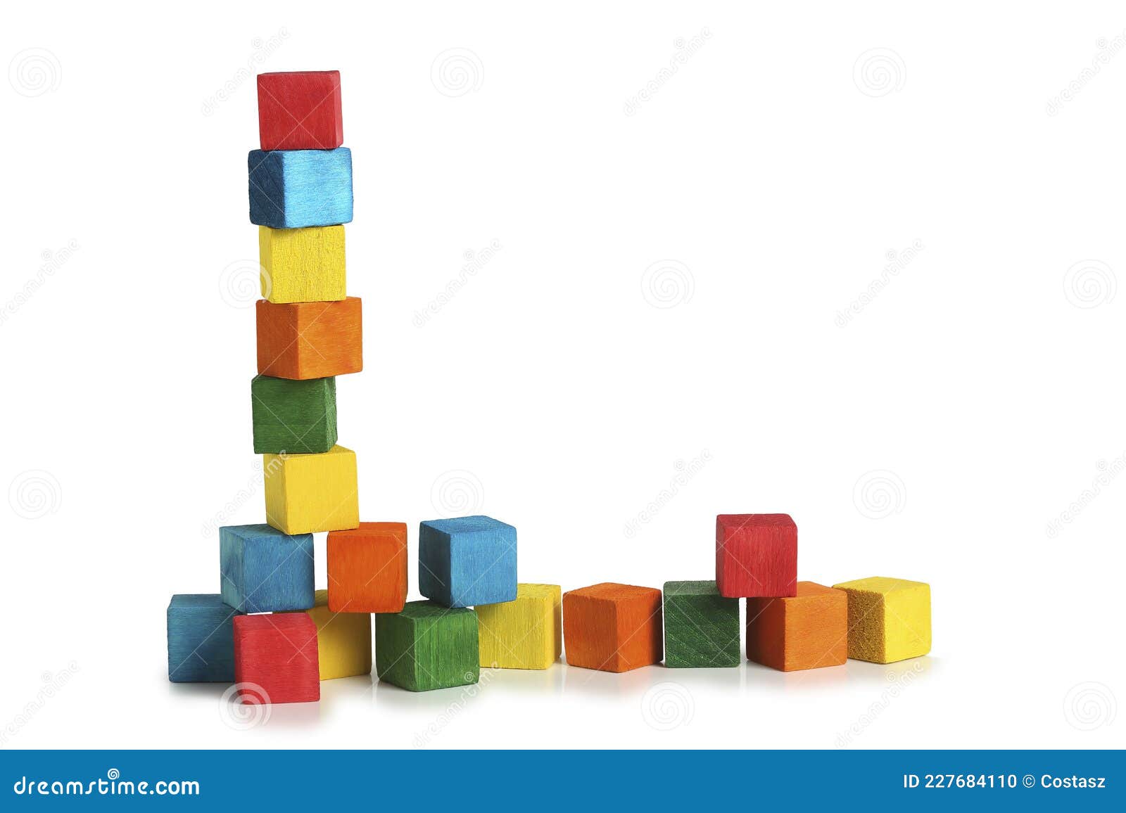 Colorful wooden cubes stock photo. Image of colorful - 227684110