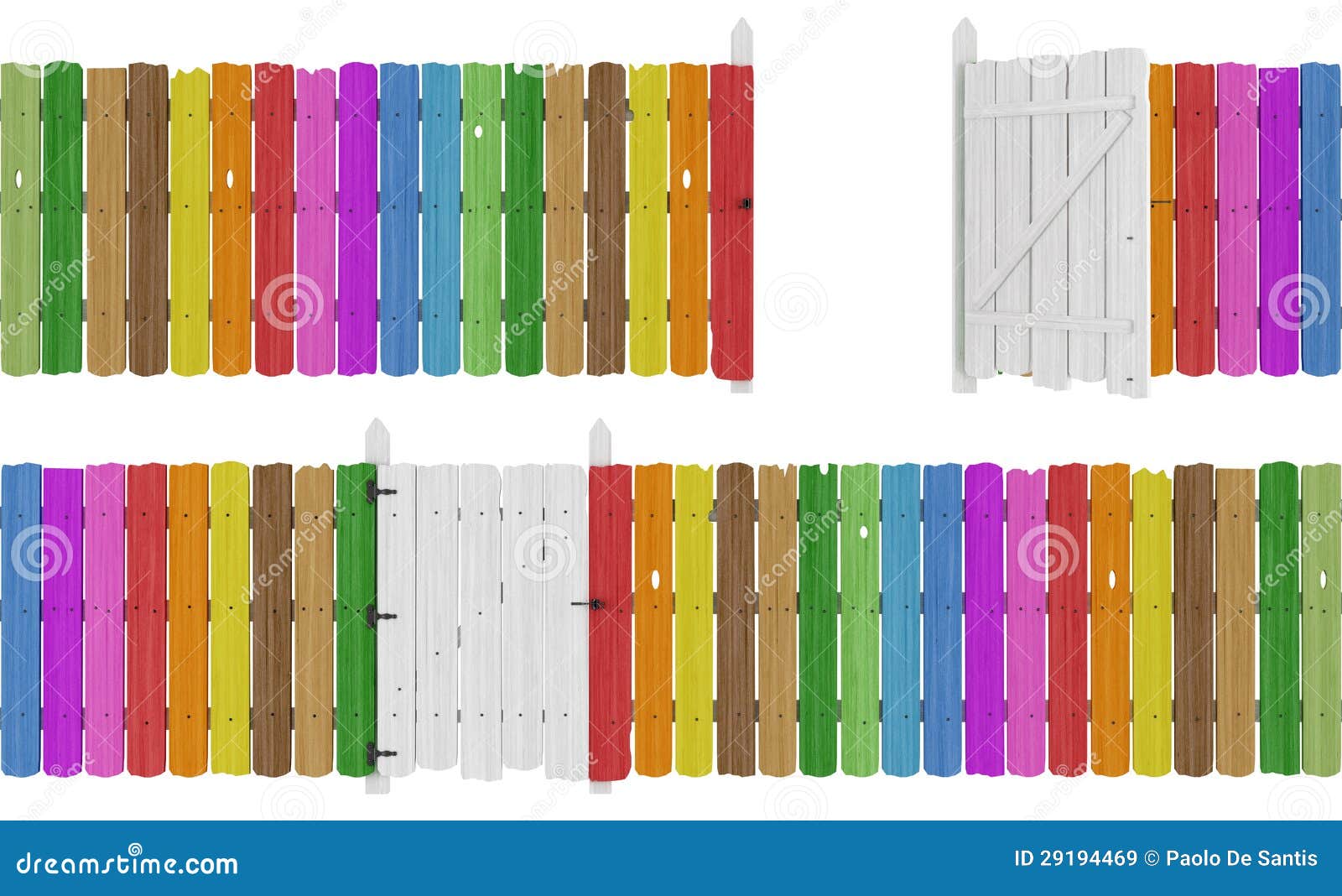 Colorful wooden fence stock illustration. Illustration of colorful ...
