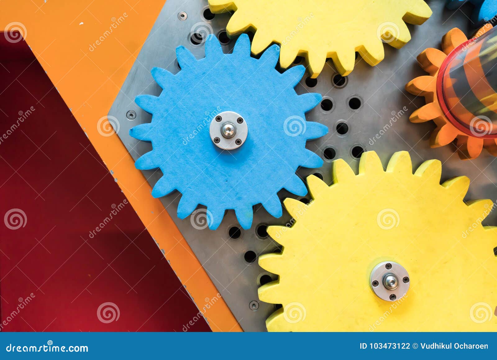Colorful Wooden Gears with Twisting Bar for Kid Activity and Lea Stock ...