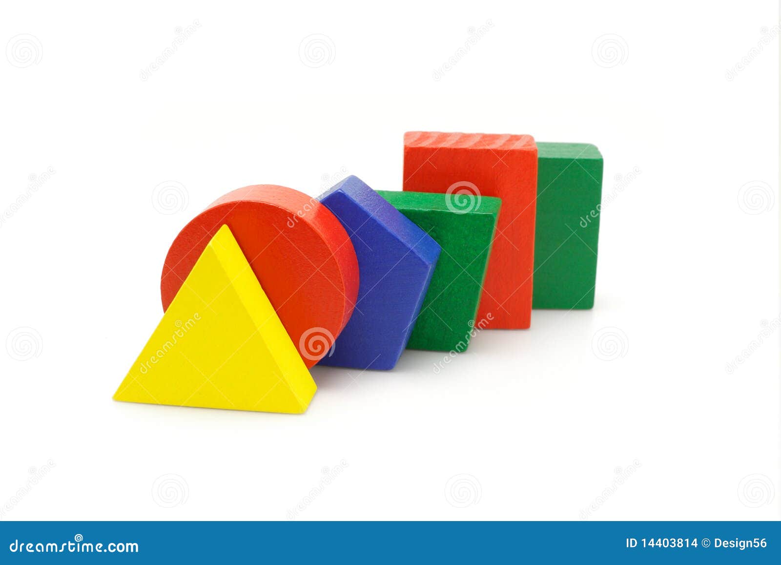 Colorful Wooden Geometric Blocks Stock Photo - Image of round ...