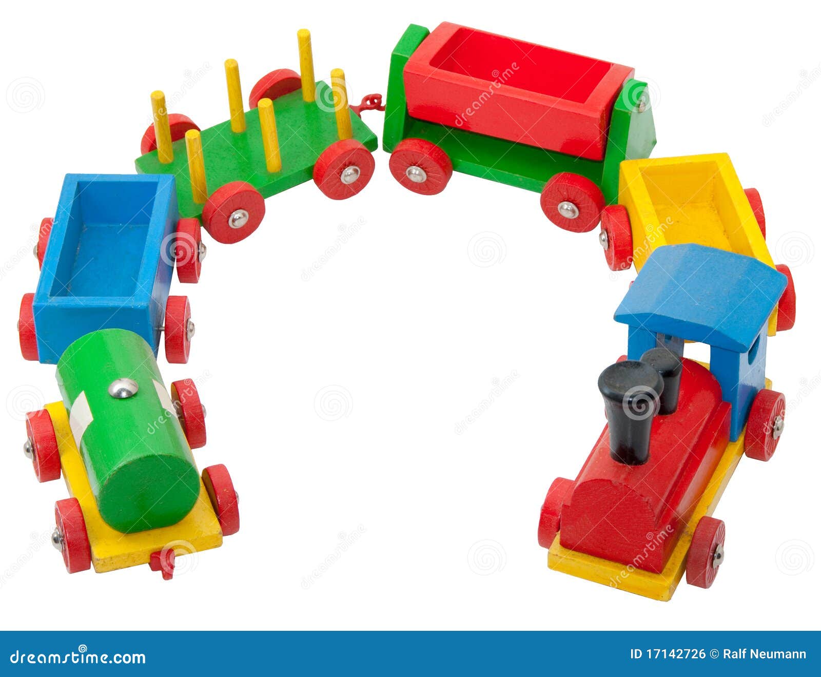 Colorful Wooden Model Railway Stock Photo - Image of railway, goods ...