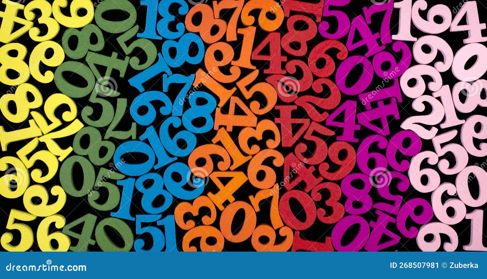 Colorful Wooden Numbers Background on Black Stock Image - Image of ...