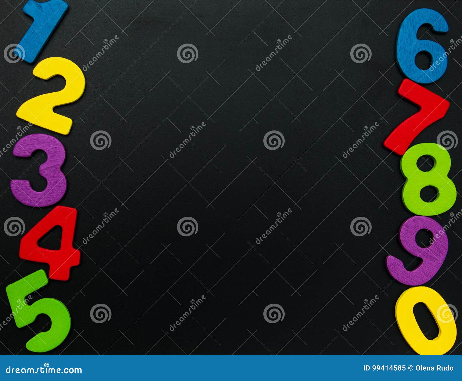 Colorful wooden numbers stock image. Image of magnetic - 99414585