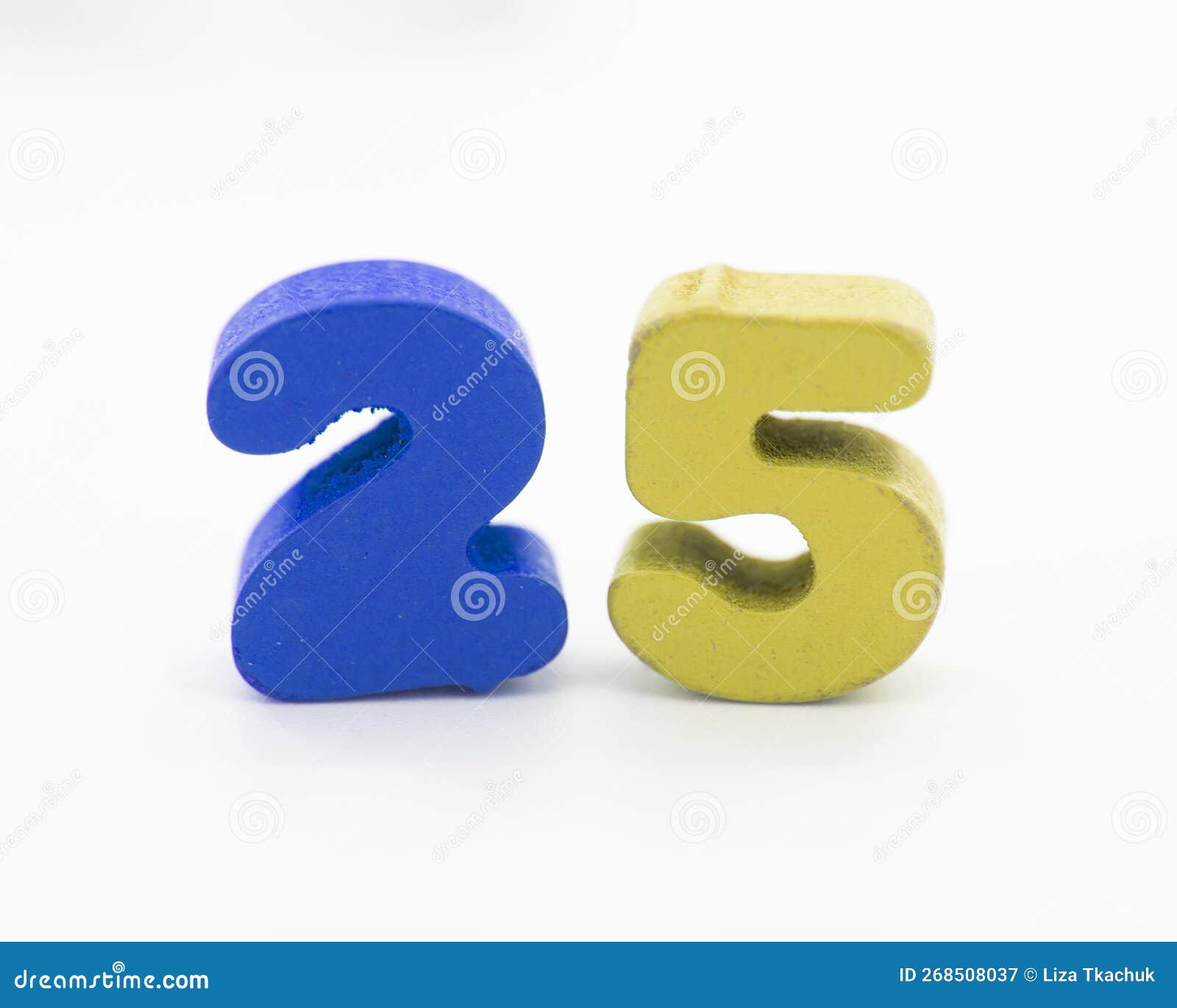 25 Colorful Wooden Numbers Decorative on the White Stock Image - Image ...