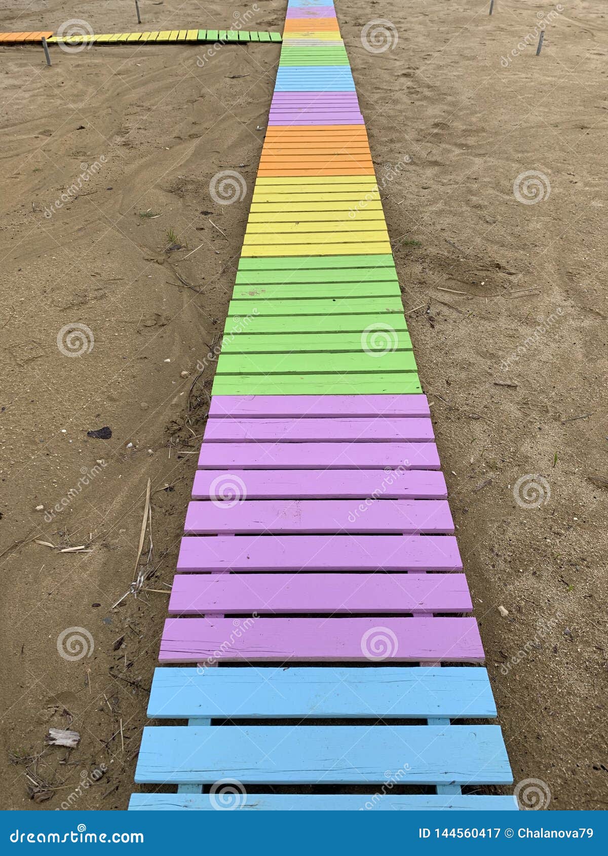 Colorful Wooden Pathway on the Beach Photo Stock Image - Image of ...
