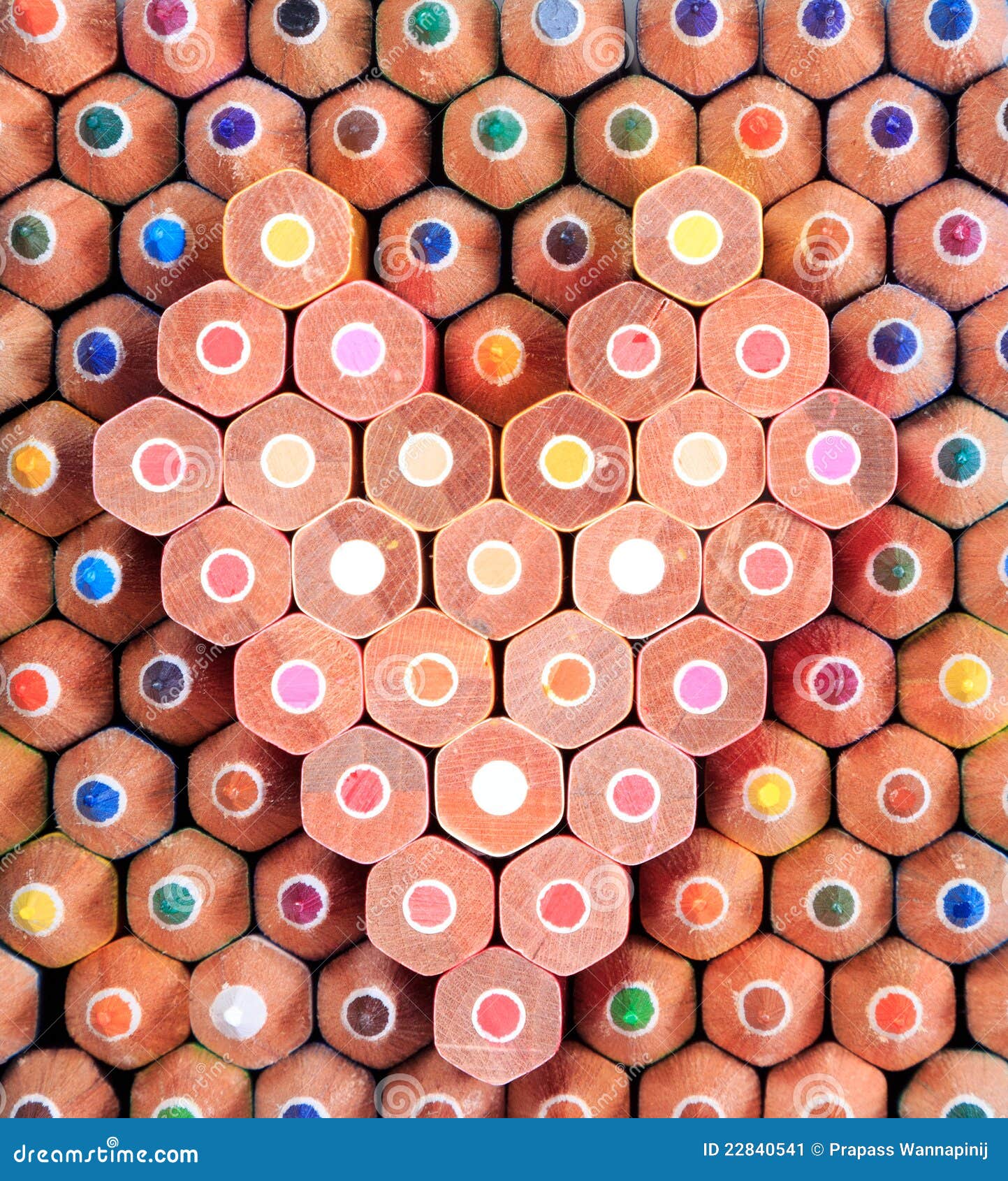 Colorful Wooden Pencil in Heart Shape Stock Image - Image of pattern ...