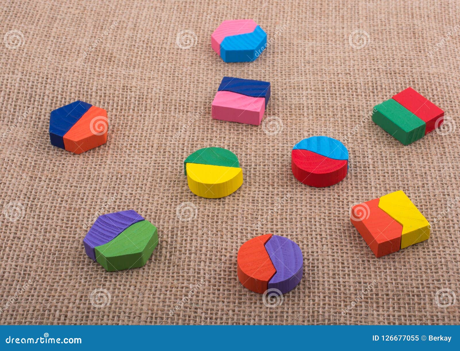 Colorful Pieces of a Logic Puzzle Stock Image - Image of shape, hand ...