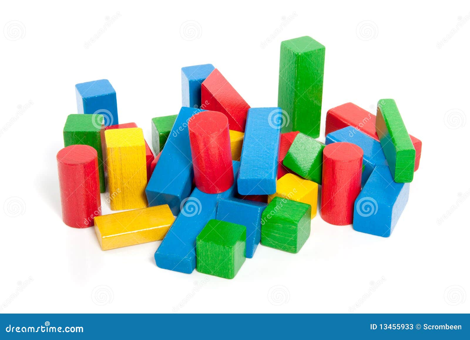Colorful Wooden Play Blocks Stock Image - Image of toddler, colorful ...