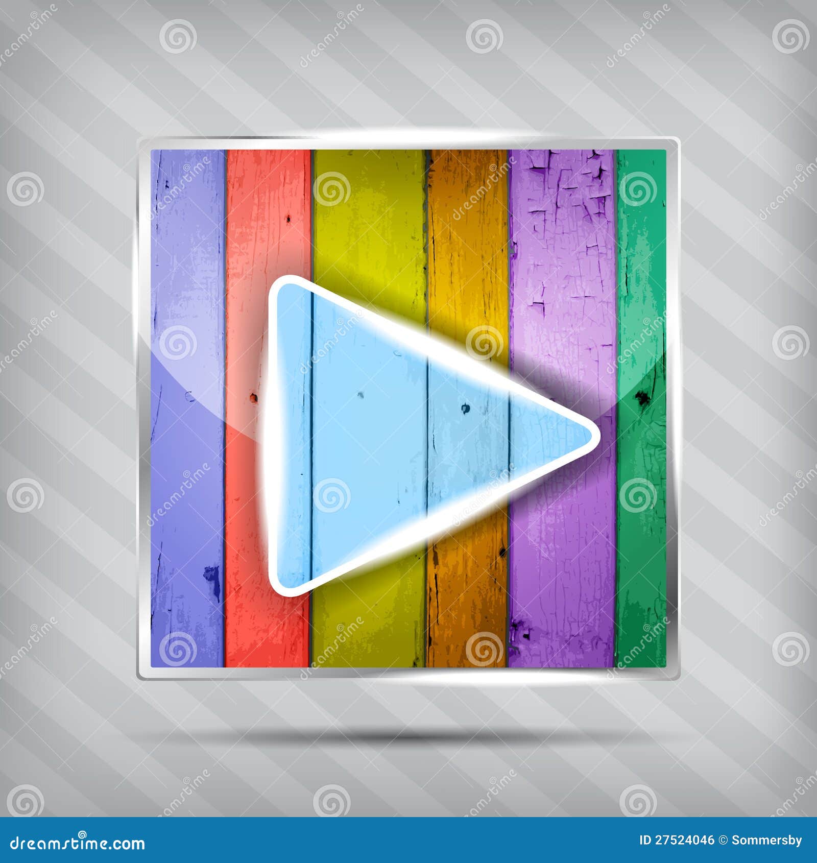 Colorful wooden play icon stock vector. Illustration of icon - 27524046