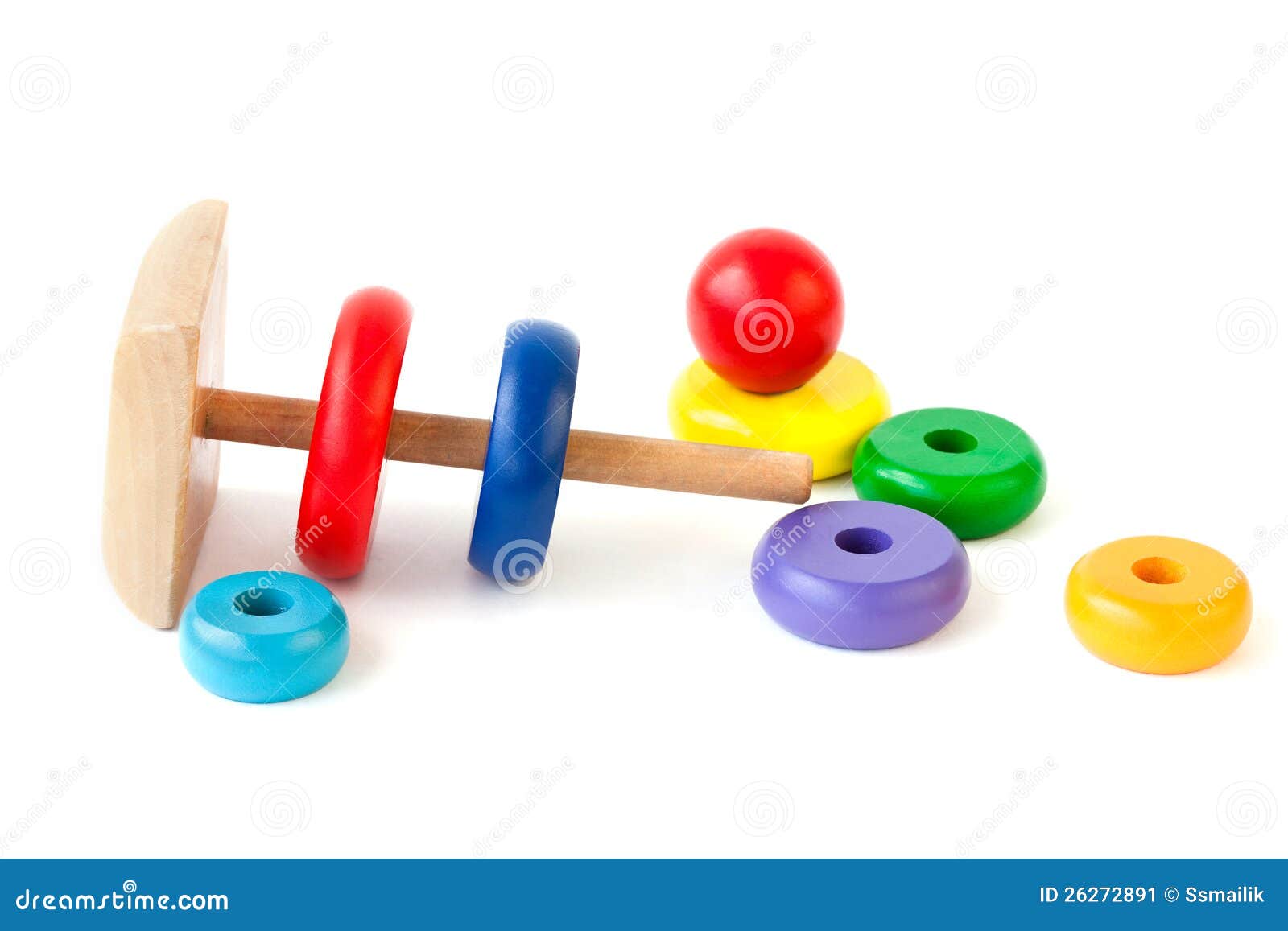 Colorful Wooden Pyramid Toy Stock Image - Image of logic, puzzle: 26272891
