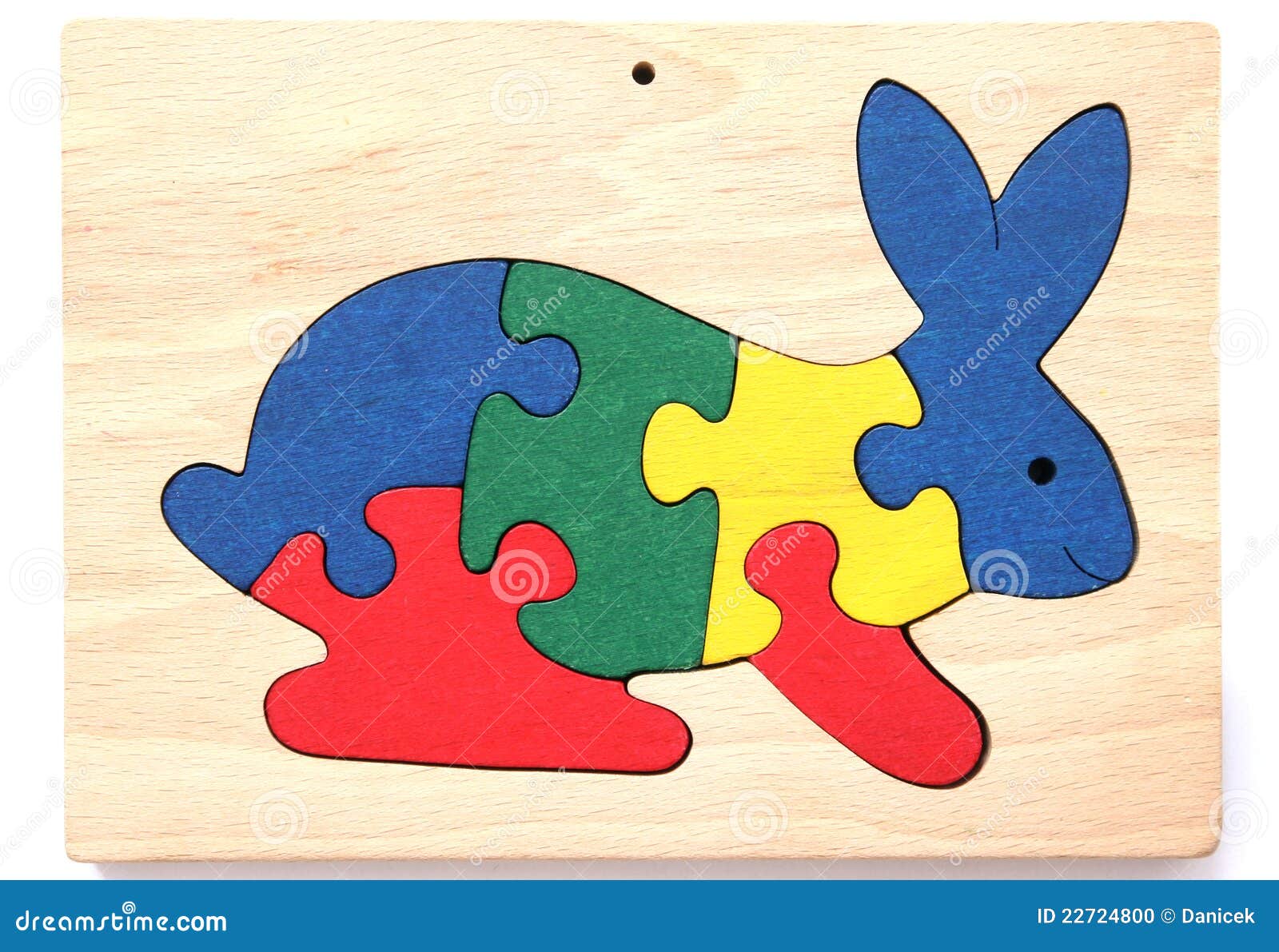 Colorful Wooden Rabbit Puzzle Stock Photo - Image of yeallow, shape ...