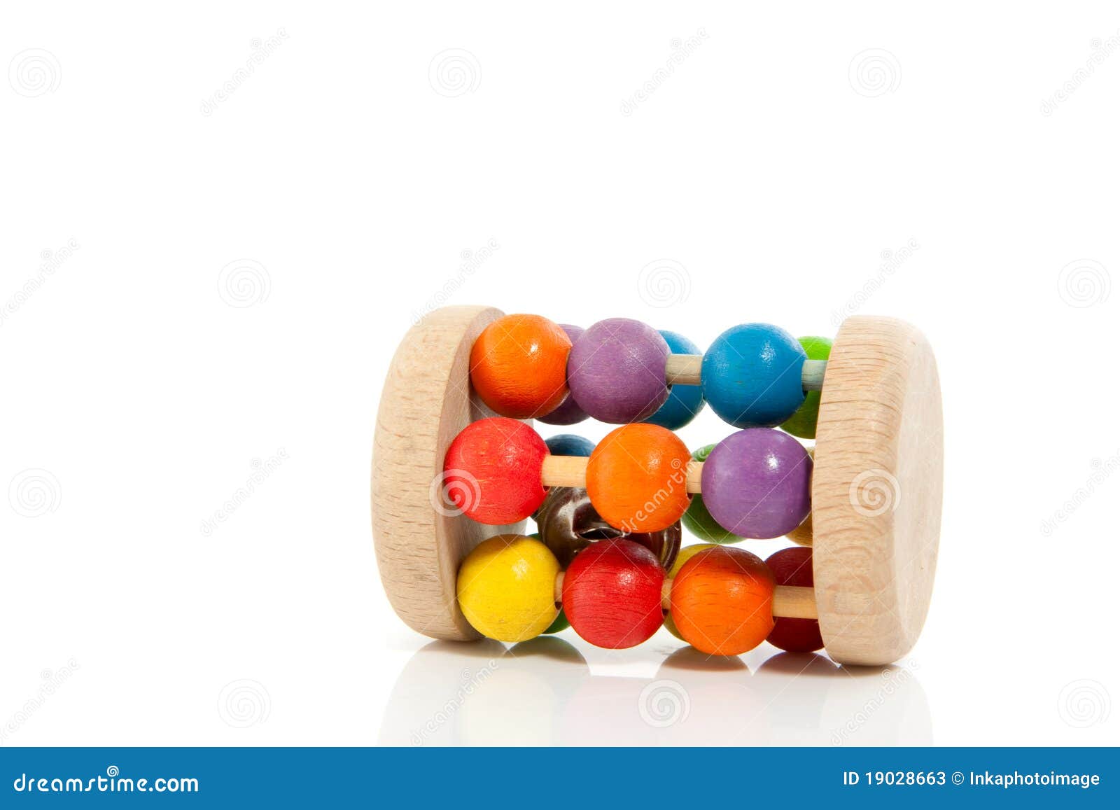 A colorful wooden rattle stock image. Image of play, wood - 19028663