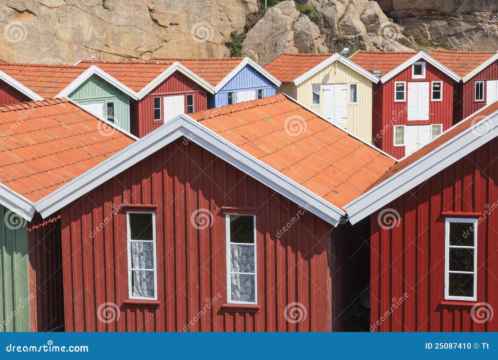 Colorful wooden sheds stock photo. Image of gable, storage - 25087410