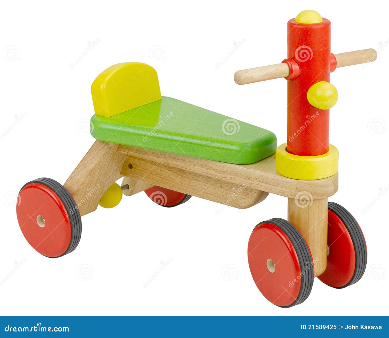 Colorful Wooden Toy Bicycle Stock Image - Image of gear, construction ...