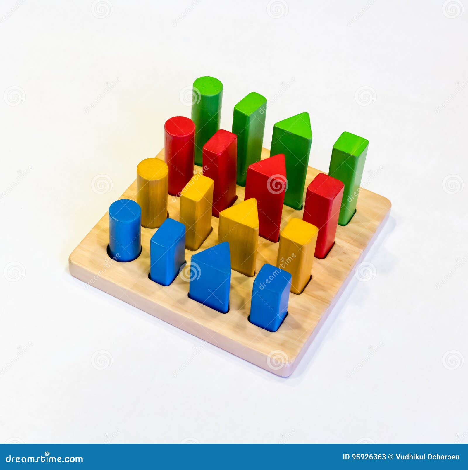 Colorful Wooden Toy on White Stock Image - Image of childhood, shape ...