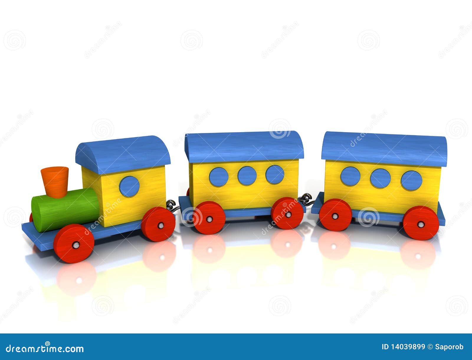 Colorful wooden Train stock illustration. Illustration of colored ...