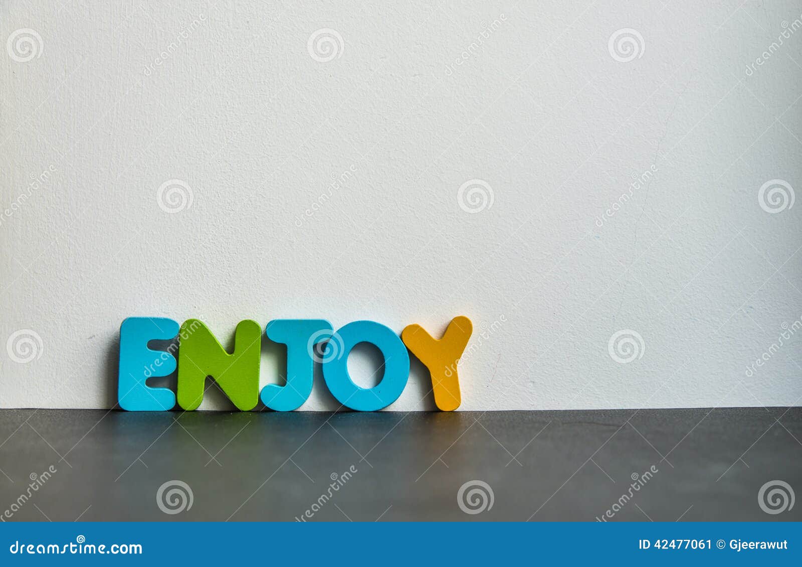 Colorful Wooden Word Enjoy with White Background1 Stock Image - Image ...