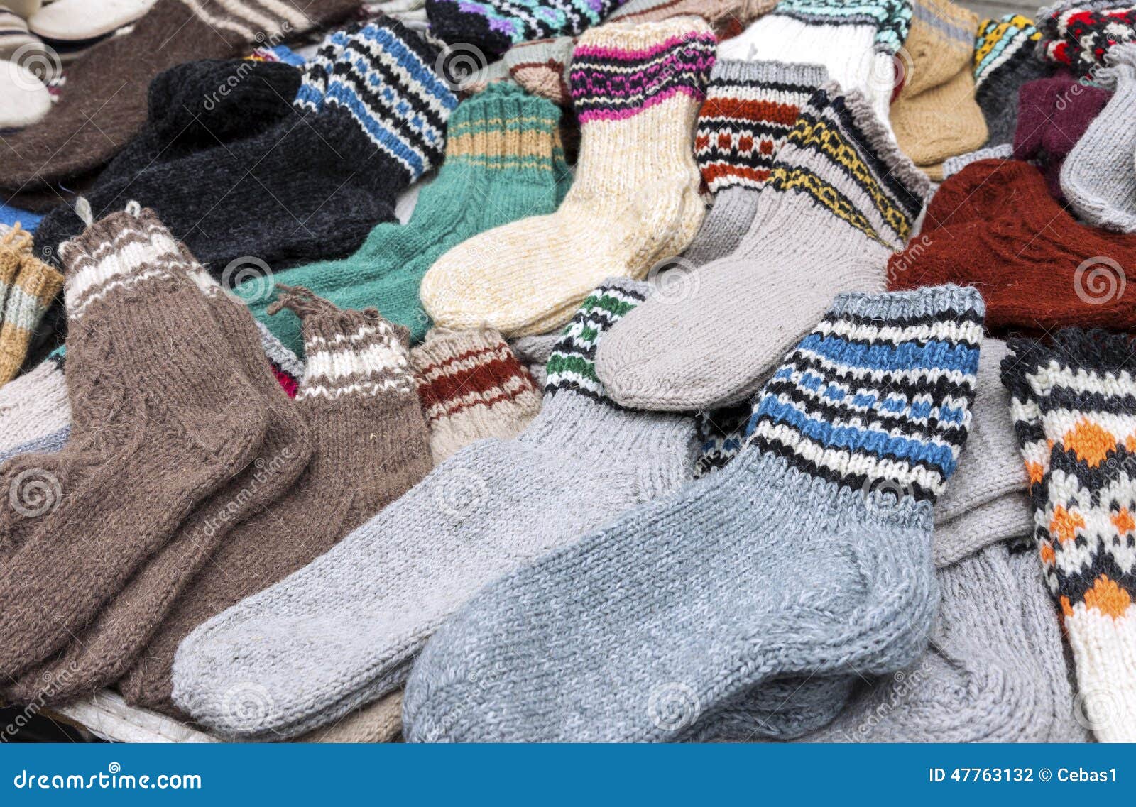 Colorful woolen socks stock photo. Image of winter, cotton - 47763132