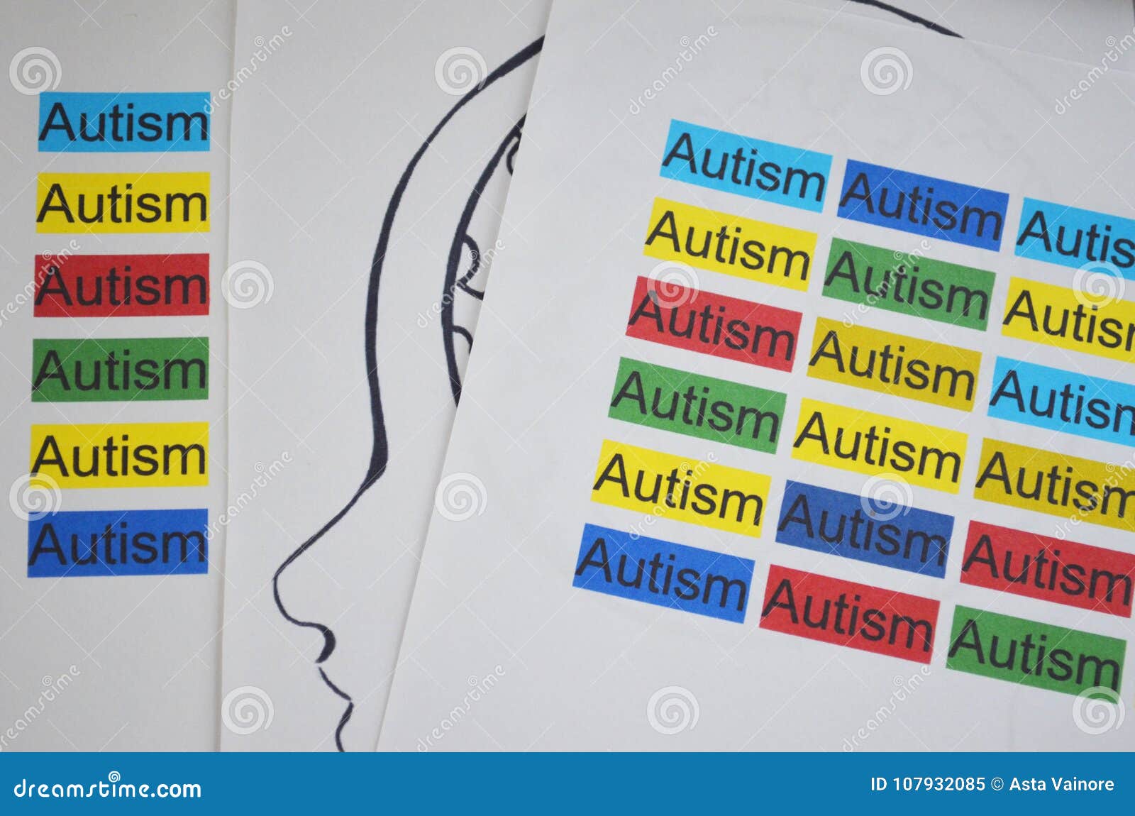 Colorful word AUTISM stock image. Image of blue, colorful - 107932085