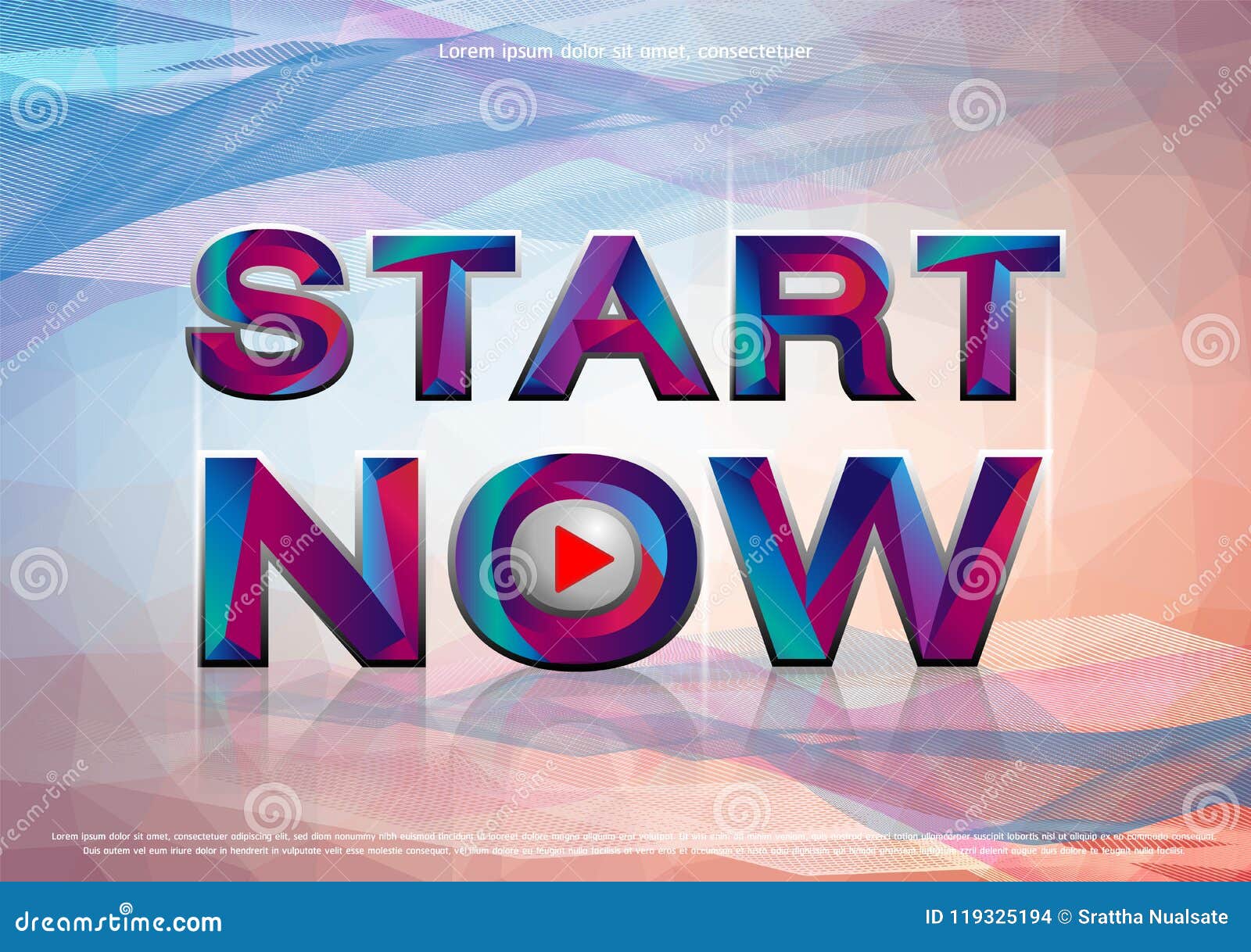 The Colorful Word Start Now. Vector Illustration. Stock Illustration ...