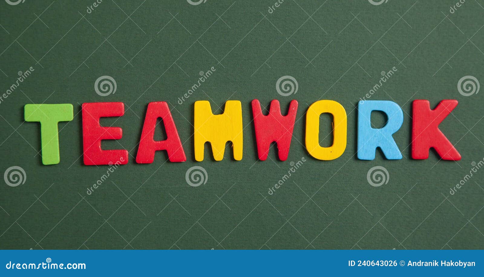 Colorful Word Teamwork on Green Background Stock Photo - Image of ...