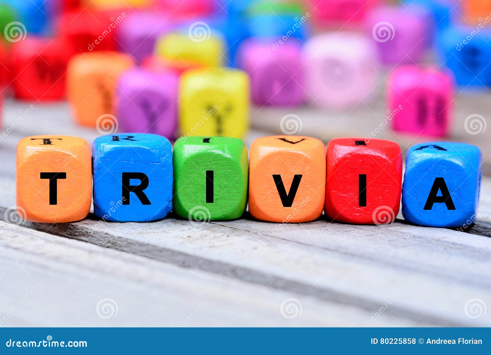 The Colorful Word Trivia on Table Stock Photo - Image of question ...