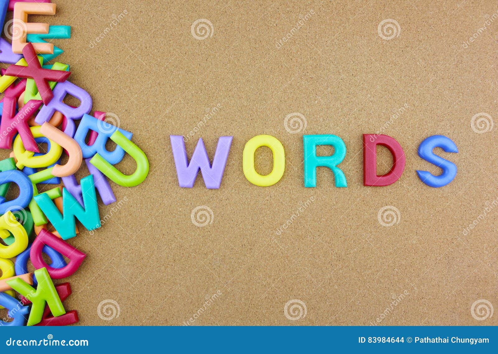 The Colorful Word `Words` Over the Wooden Board. Stock Photo - Image of ...