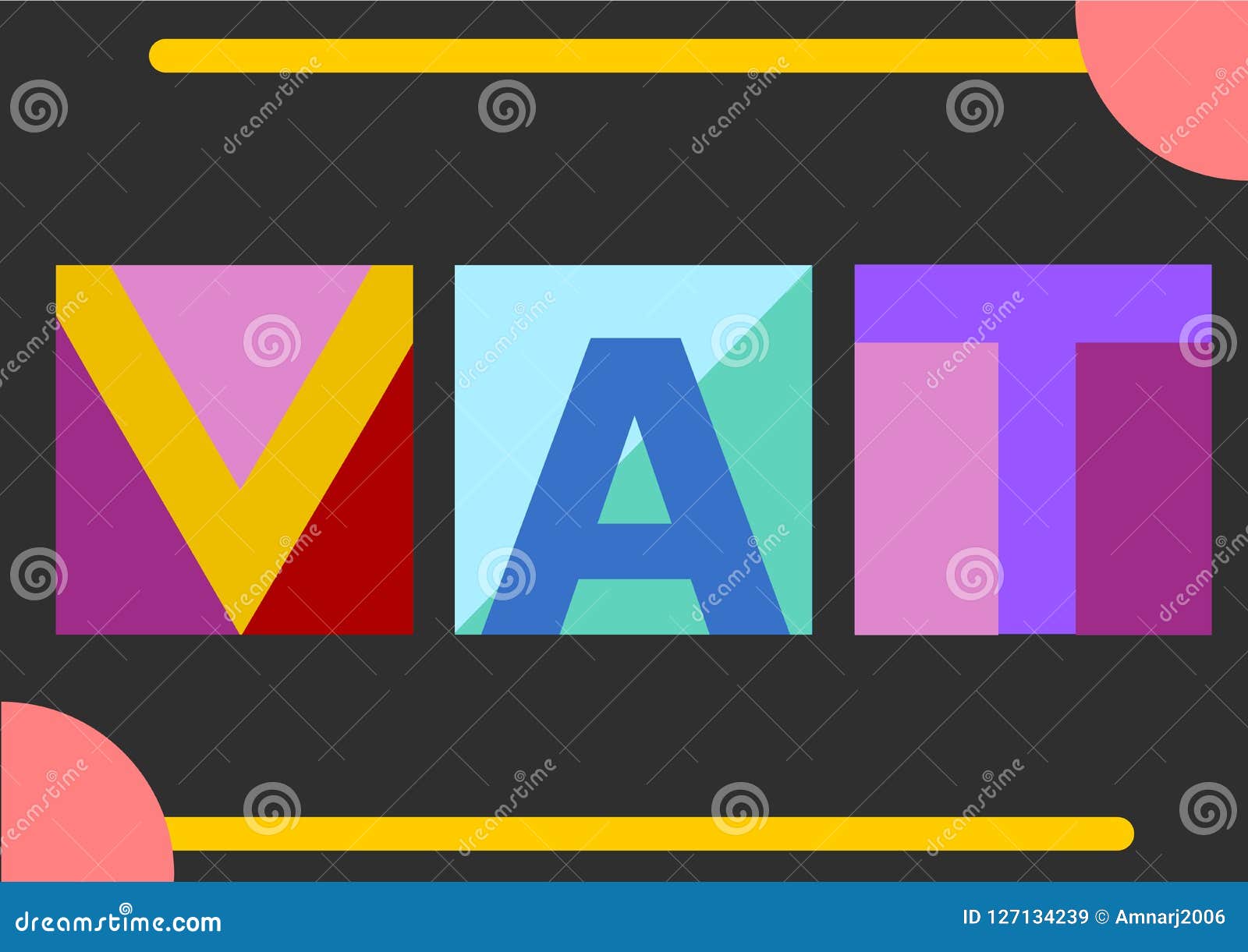 Colorful Wording Vat Design in Box .Illustration. Stock Illustration ...