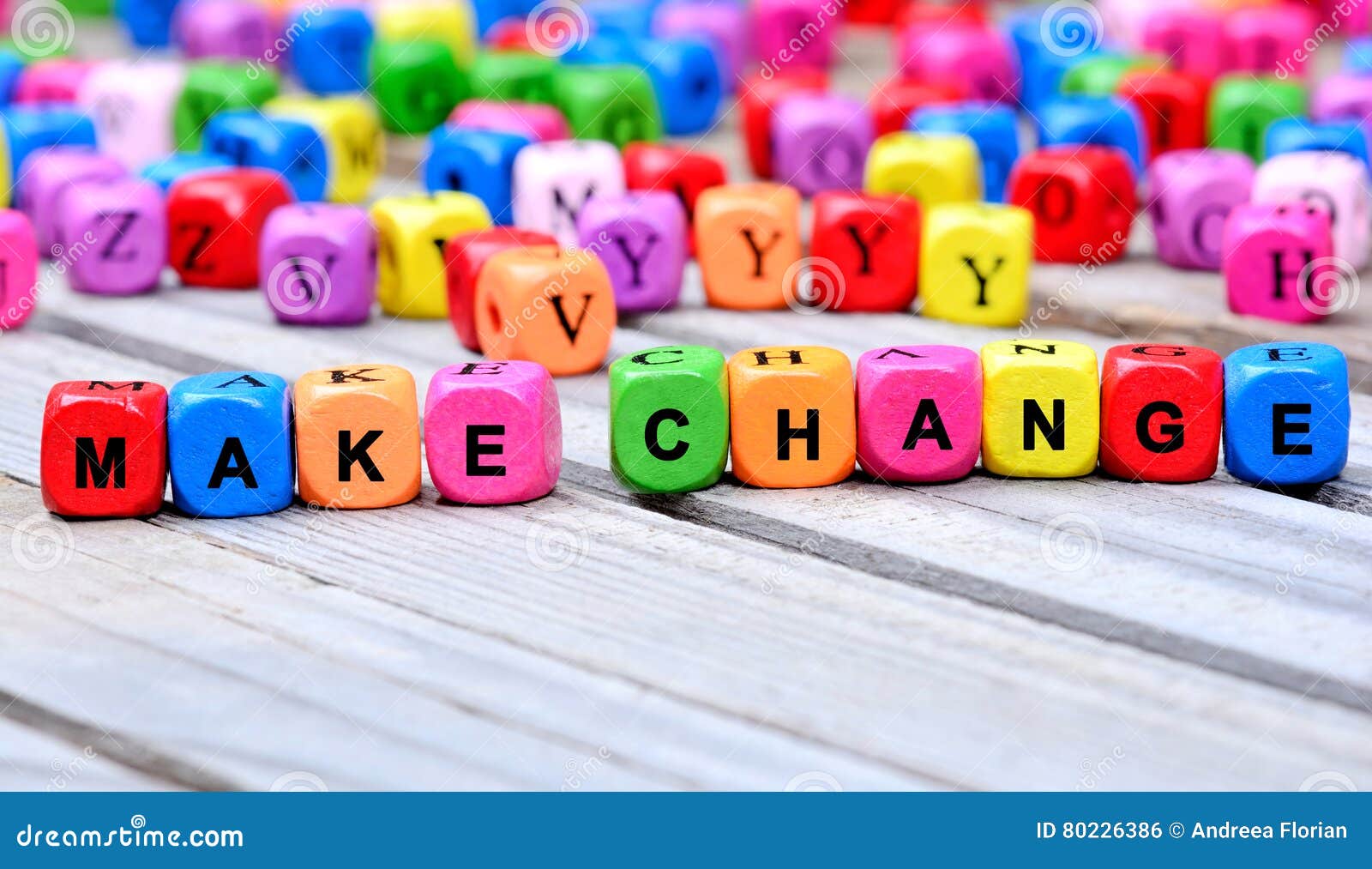 The Colorful Words Make Change on Table Stock Photo - Image of ...