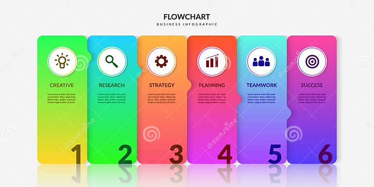 Colorful Workflow Infographic Elements, Business Process Chart Graphic ...