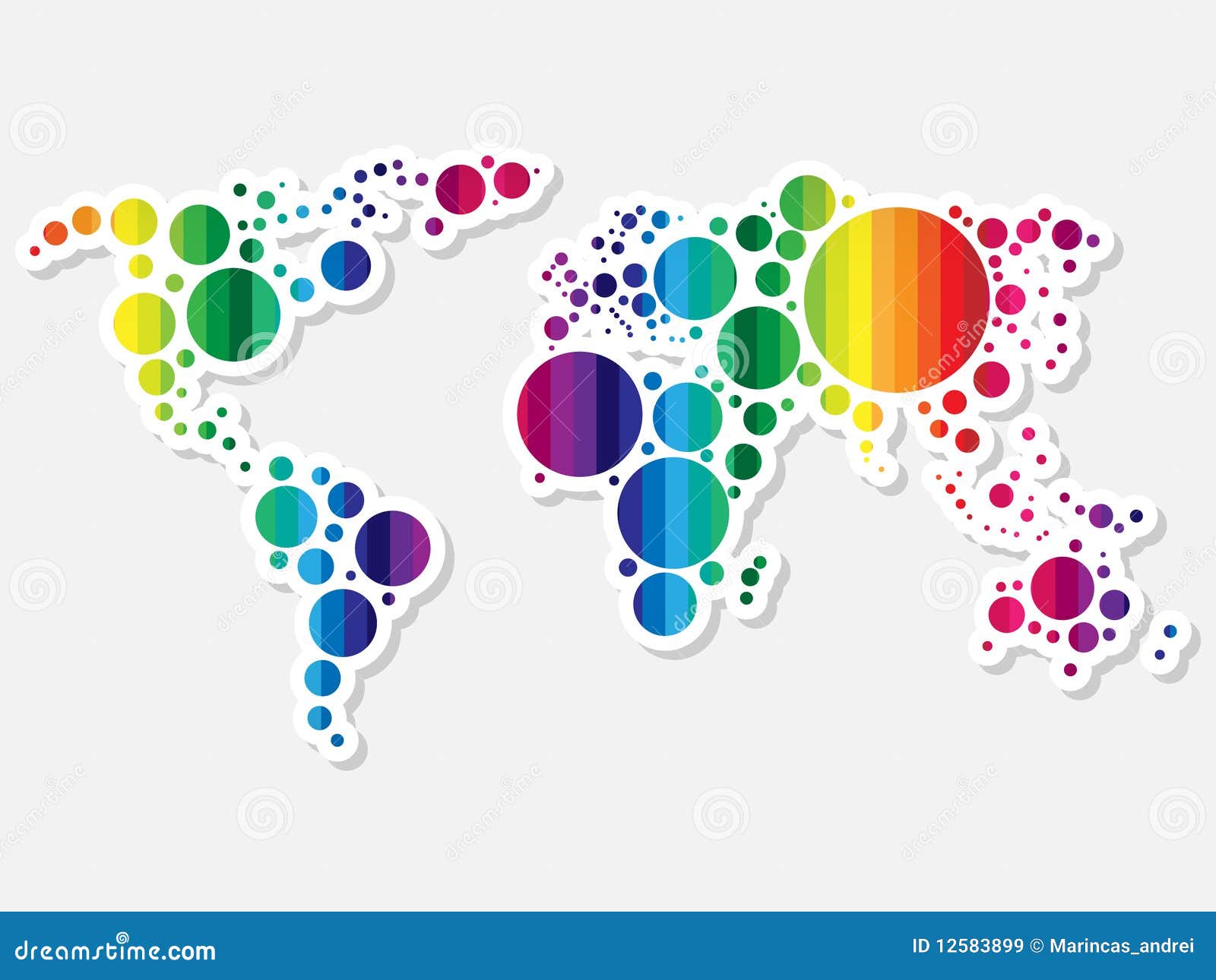 Colorful world map stock vector. Illustration of europe - 12583899