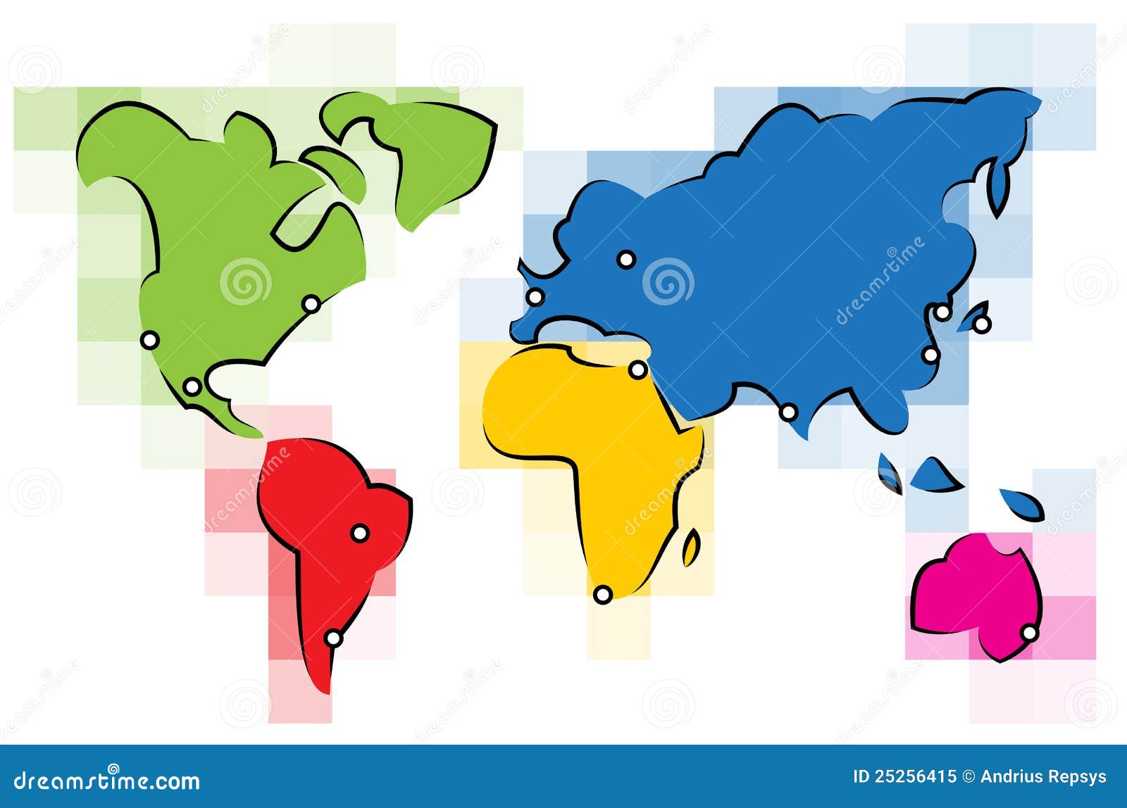 World Map Colorful Squares Stock Illustrations – 78 World Map Colorful ...