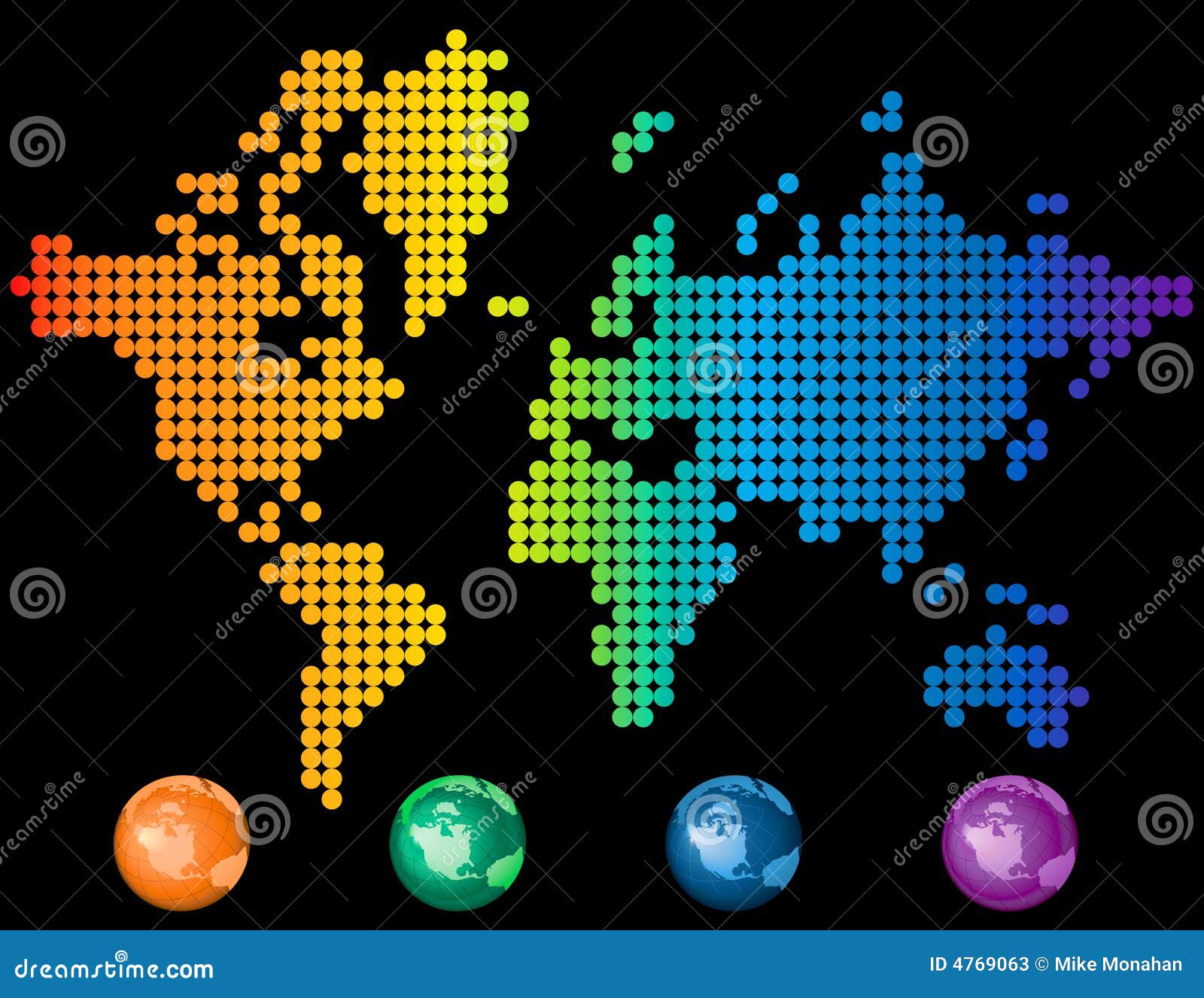 Colorful world map stock vector. Illustration of globally - 4769063