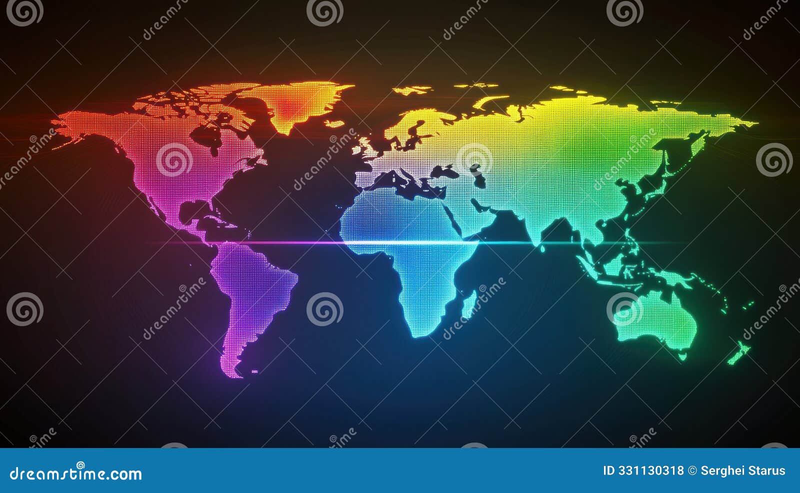 A Colorful World Map with a Bright Rainbow Background, AI Stock Photo ...