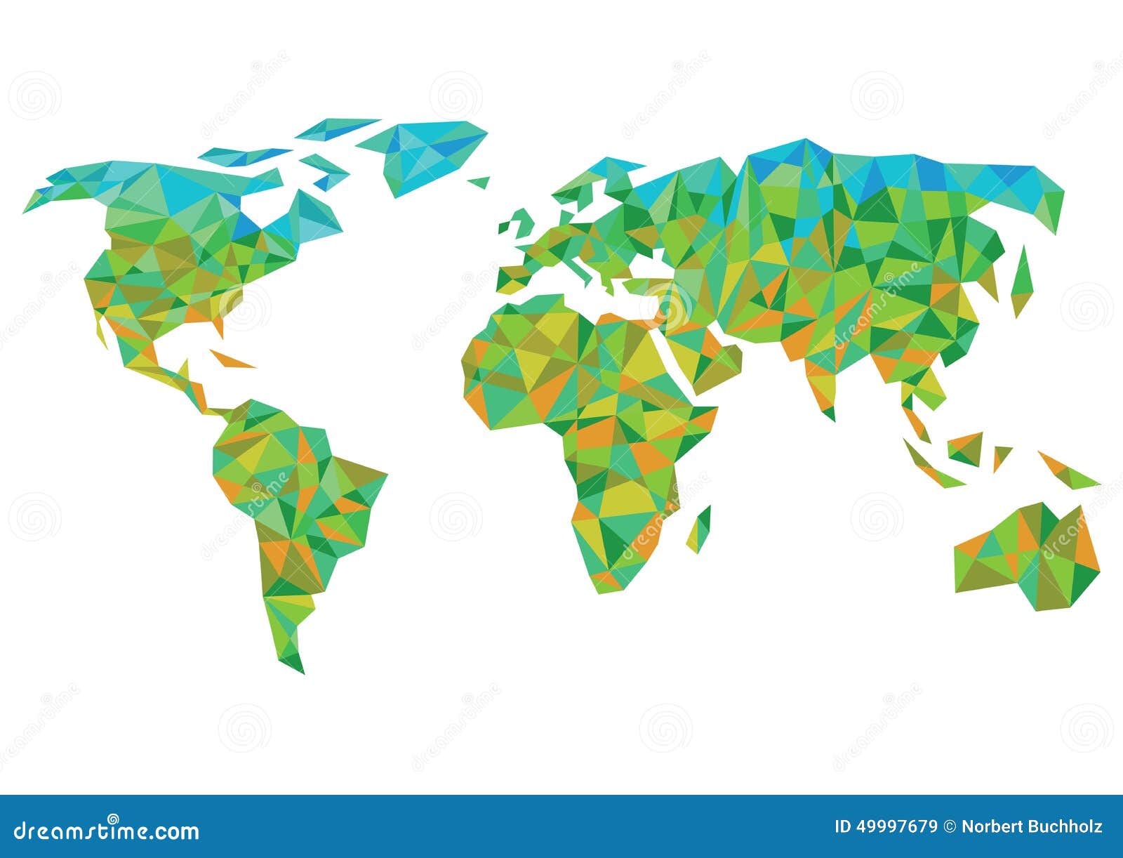Colorful world map stock vector. Illustration of geometric - 49997679
