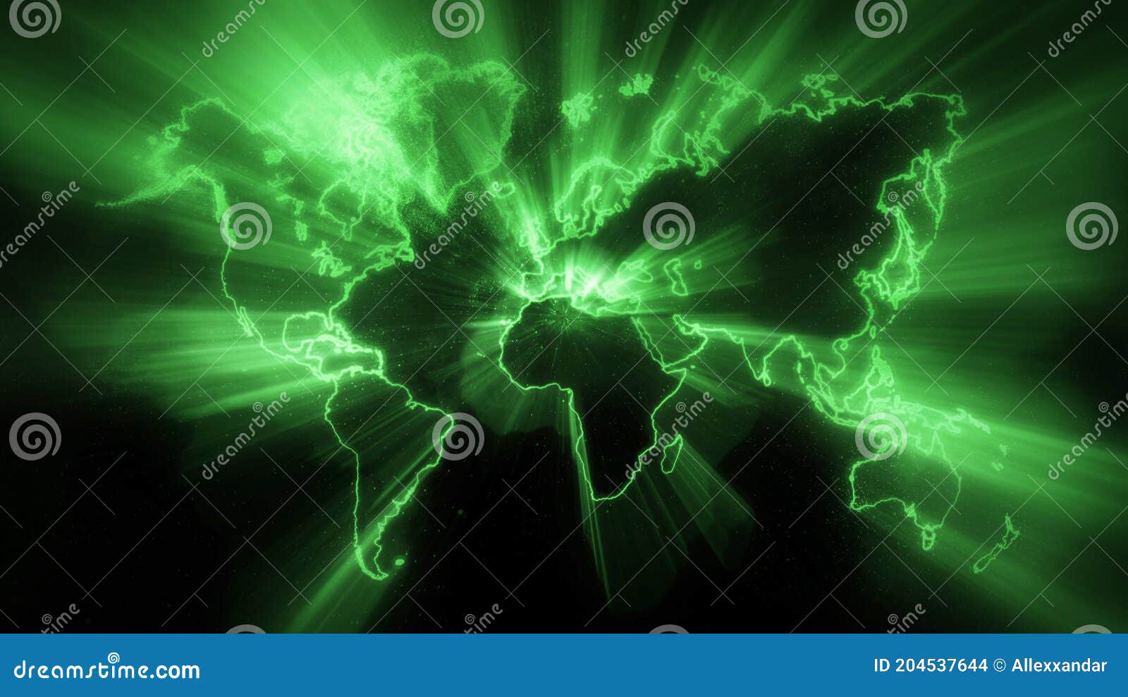 Colorful WorldÂ MapÂ on Dark Background, GreenÂ Glowing World Map Stock ...