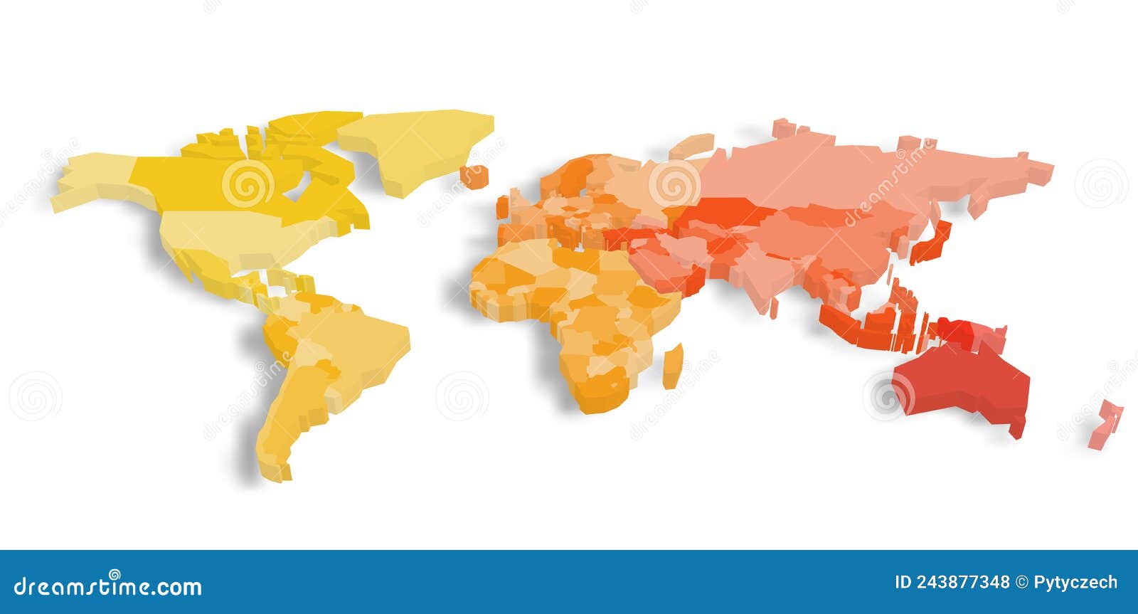 3D Colorful Vector Map of World Stock Vector - Illustration of ...