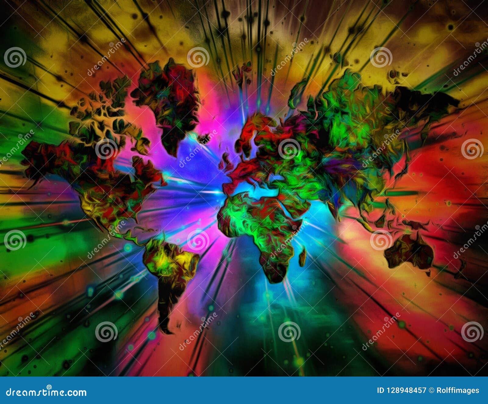 Colorful World stock illustration. Illustration of africa - 128948457