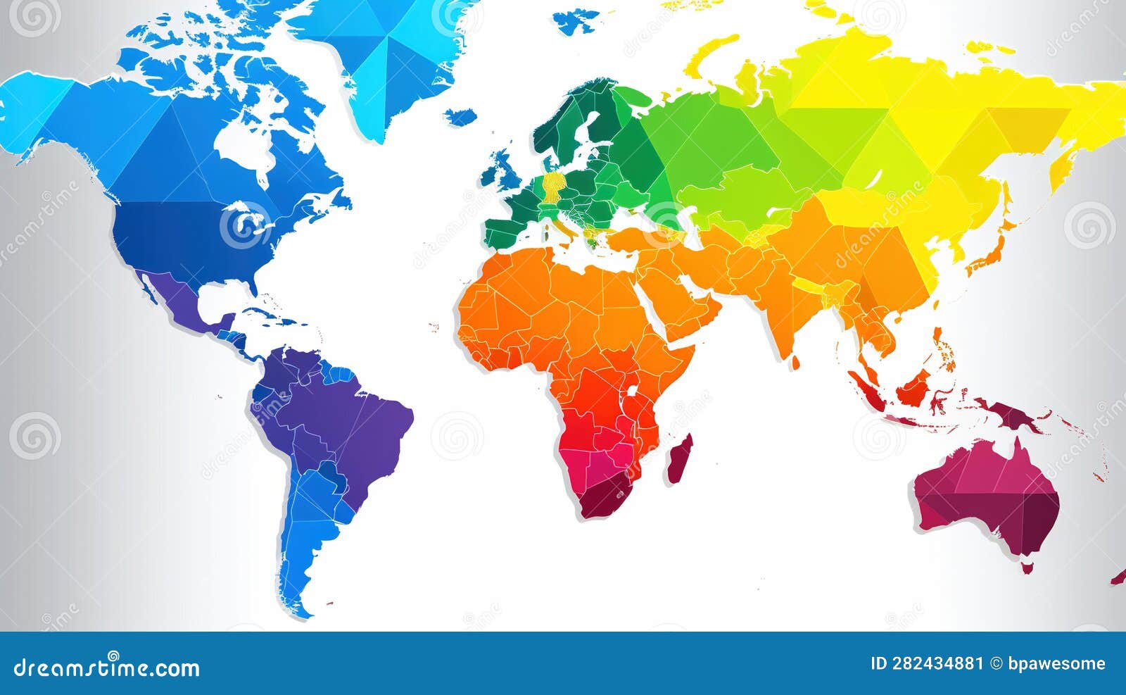 Colorful World: a Vibrant Map of Diverse Countries and Continents ...