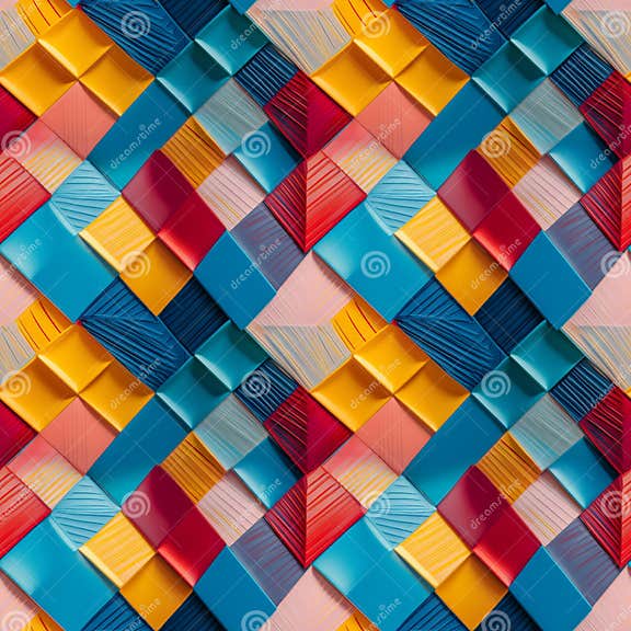 Colorful Woven Patterns Created with Various Strips at a Craft Workshop ...