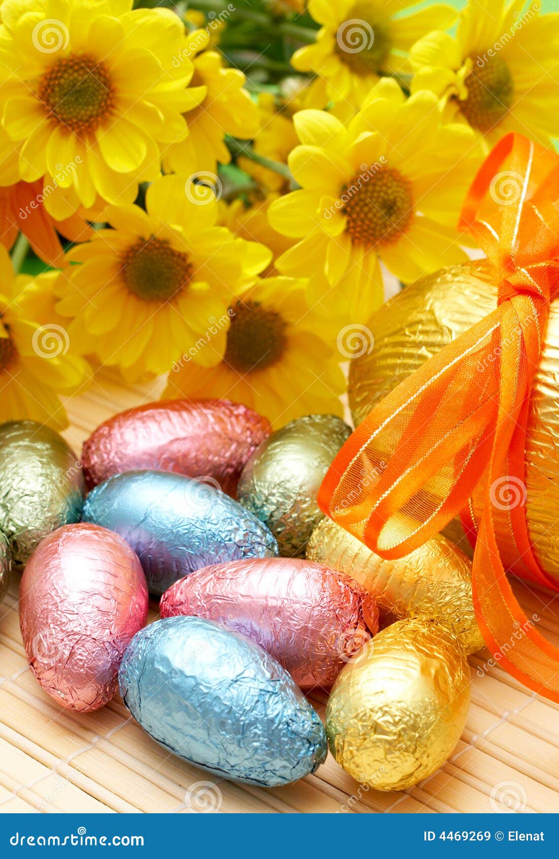 Colorful Wrapped Chocolate Easter Eggs Stock Image - Image of holiday ...