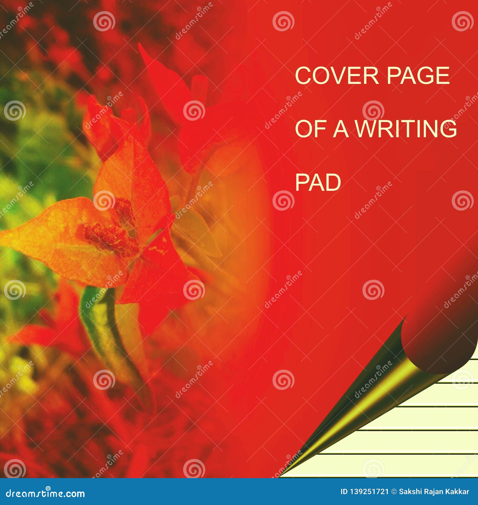 Colorful Writing Pad Shaded with Lighting Effect Computer Generated ...