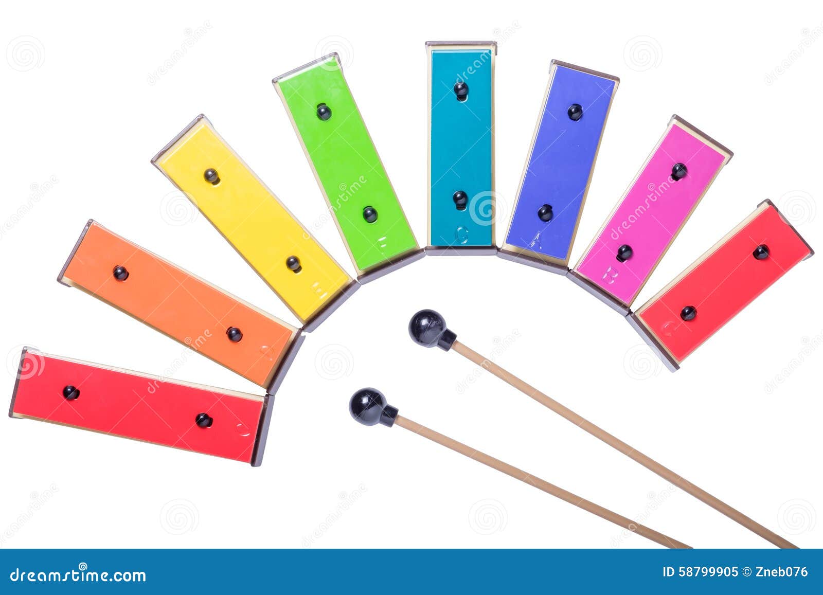 Colorful Xylophone Isolated on White Background. Stock Image - Image of ...