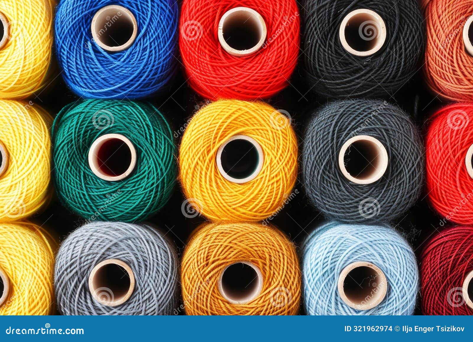 Colorful Yarn Rolls Creating a Vibrant Background Display Ideal for ...
