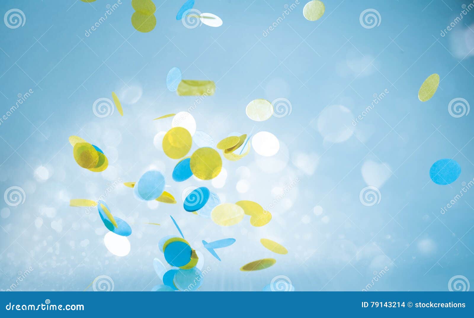 Colorful Yellow and Blue Shapes in Blue Sky Stock Photo - Image of ...