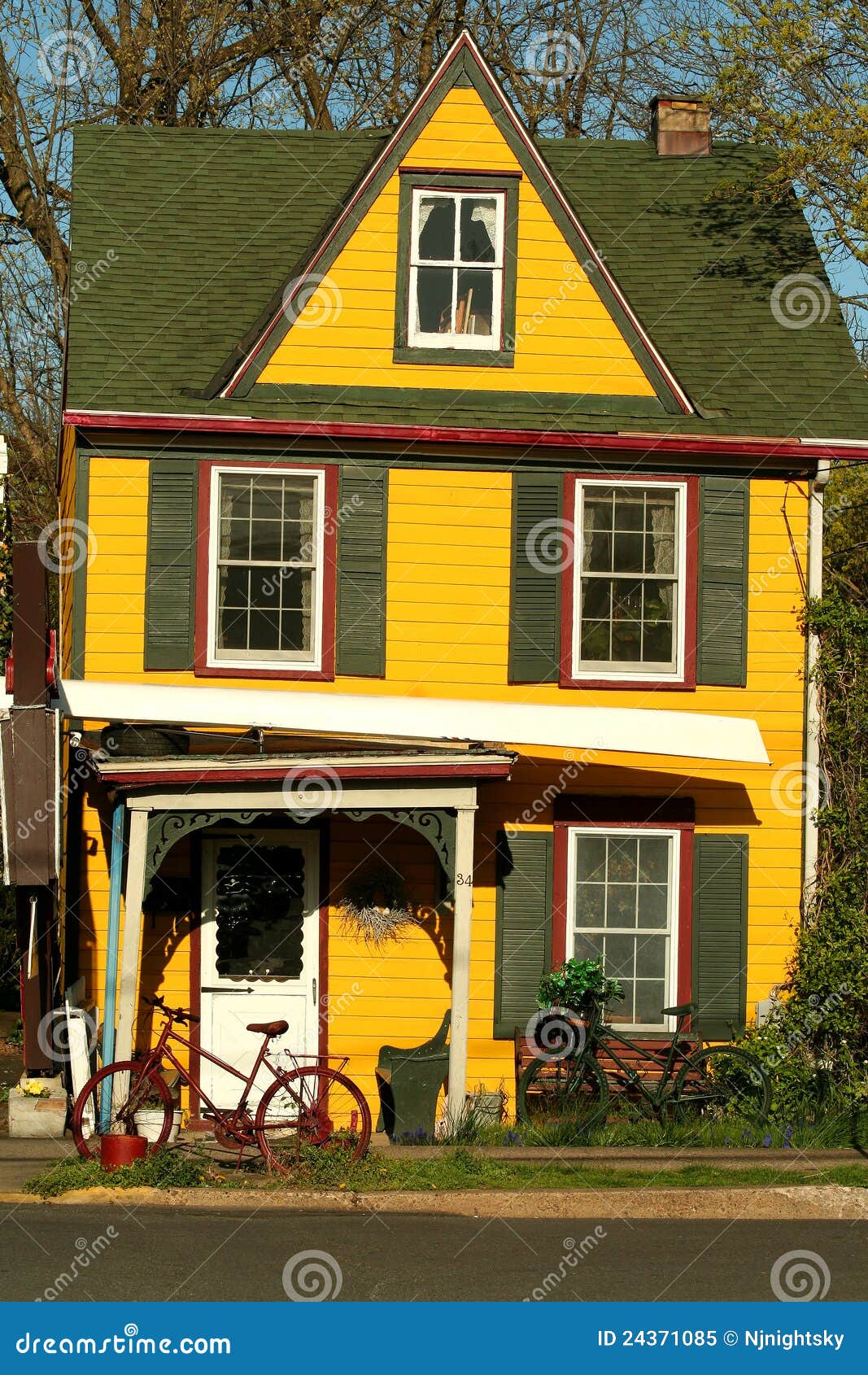 Colorful yellow house stock image. Image of dwelling - 24371085